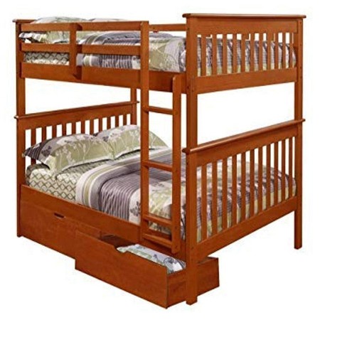 Donco Kids Erath Mission Full Over Full Espresso Bunkbed With Dual ...