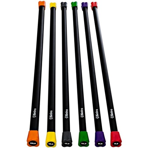 Bintiva Body Bar - Weighted Workout Bar Set - 5lb,8lb,10lb,12lb,15lb ...