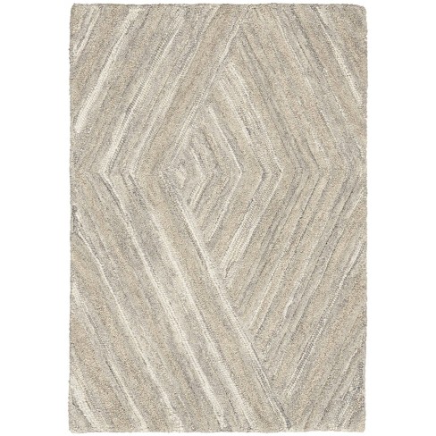 Nourison 5'3"x7'3" Graceful Geometric Handtufted Wool Area Rug Gray ...