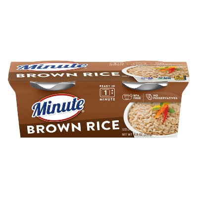 Minute Rice Gluten Free To Serve Fully Cooked Brown Rice Cups - 8.8oz ...