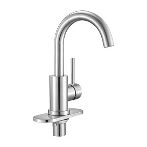 VEVOR Single Handle Sink Faucet, Kitchen Faucet Brushed Nickel Single ...