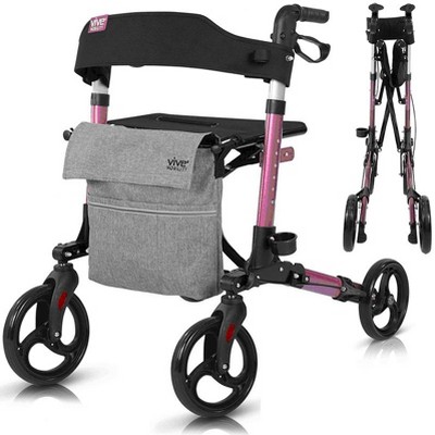 Carex Step N' Rest Height Adjustable Rollator - Pink : Target