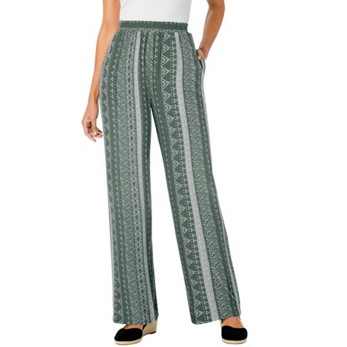 Woman Within Women's Plus Size Tall Pull-on Elastic Waist Soft Pants ...