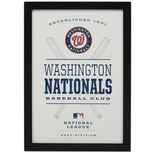 Mlb Washington Nationals Baseball Framed Wood Sign Panel : Target