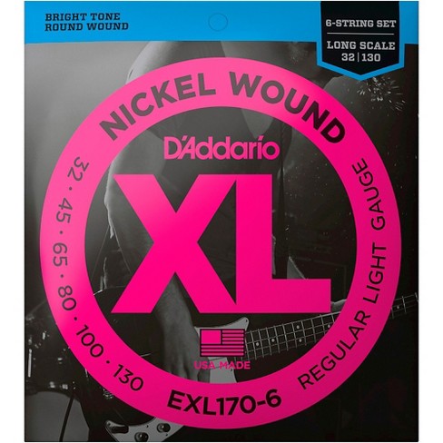 D'addario Exl170-6 Nickel Round Wound 6-string Set Long Bass Strings ...