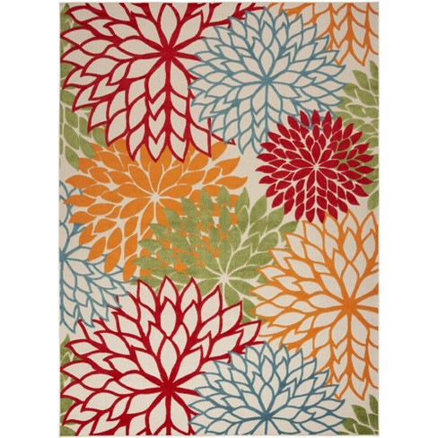 Nourison Aloha Floral Bloom Flatweave High-low Indoor Outdoor Area Rug ...