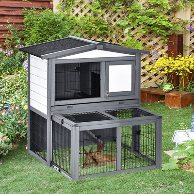 PawHut Outdoor Rabbit Hutch with Slide-Out Run and Nepal | Ubuy