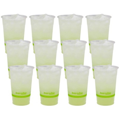 Responsible Products 20 oz Cold Cup Compostable Corn Plastic - 12 : Target