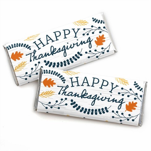 Big Dot Of Happiness Happy Thanksgiving - Candy Bar Wrapper Fall ...