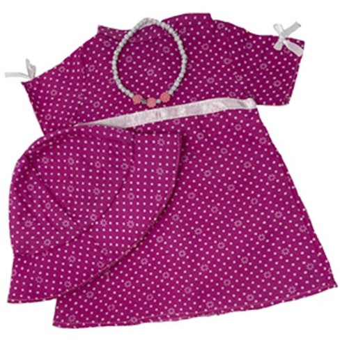Doll Clothes Superstore 18 Inch Dolls Dress With Hat And Necklace : Target