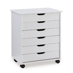 Cary 6 Drawer Rolling Storage Cart - Linon : Target