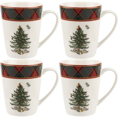 Spode Blue Italian Large Porcelain Coffee Mugs, Set Of 4, 12 Oz, Blue ...