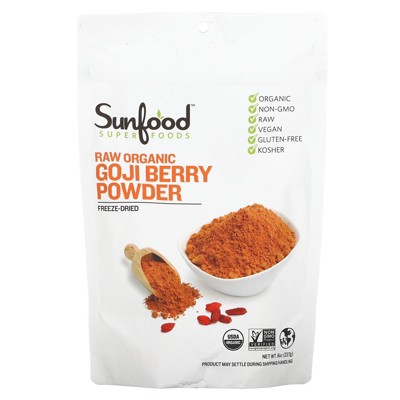 Sunfood Raw Organic Goji Berry Powder, 8 Oz (227 G) : Target