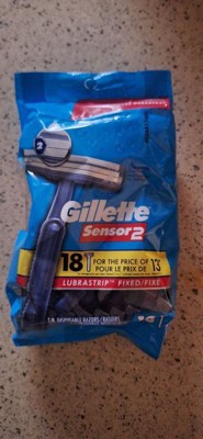 Gillette Sensor2 Base Fixed Head Men's Disposable Razors - 18ct : Target