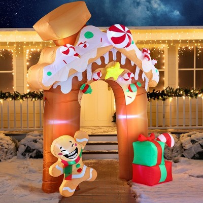 Joiedomi 10 Ft Inflatable Gingerbread House Archway Decoration With ...