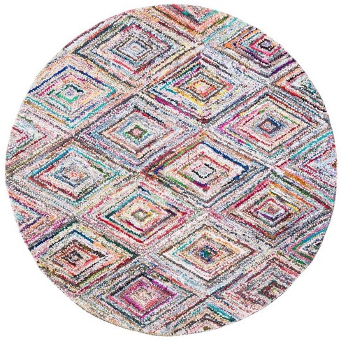 Nantucket Nan314 Hand Tufted Indoor Area Rug - Multi - 6' Round ...