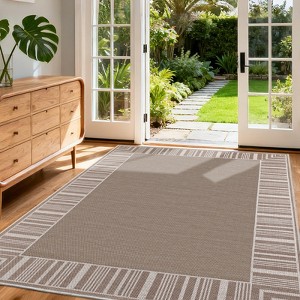 Garvee Easy Jute Area Rugs for Living Room, Modern Bordered Geometric ...