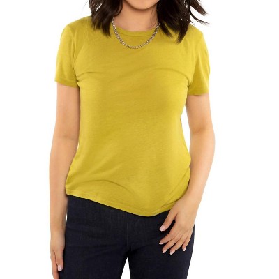 Women's Linen-blend Tee - ON THIS DAY L : Target