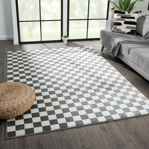 Luxe Weavers Checkered Black And White Geometric 8x10 Area Rug : Target
