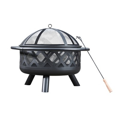 Nature Spring Round Outdoor Steel Fire Pit For Patios And Backyards ...