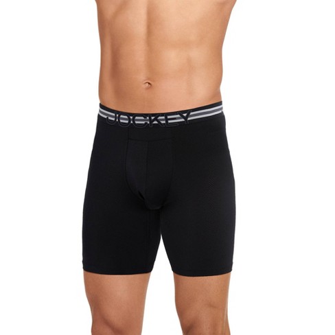 Jockey Sport Men's Stability Pouch Microfiber 9" Long Leg Boxer Brief ...
