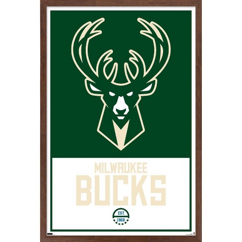 Trends International Nba Milwaukee Bucks - Logo 21 Framed Wall Poster ...