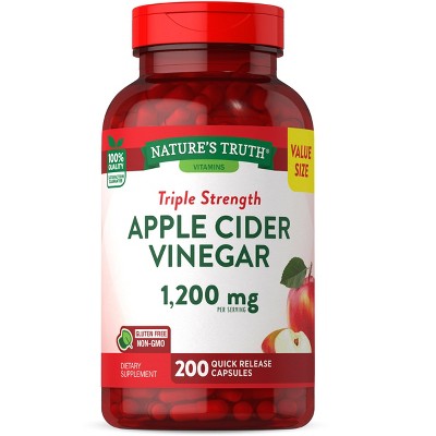 Nature's Truth Apple Cider Vinegar 1200mg | 200 Capsules : Target