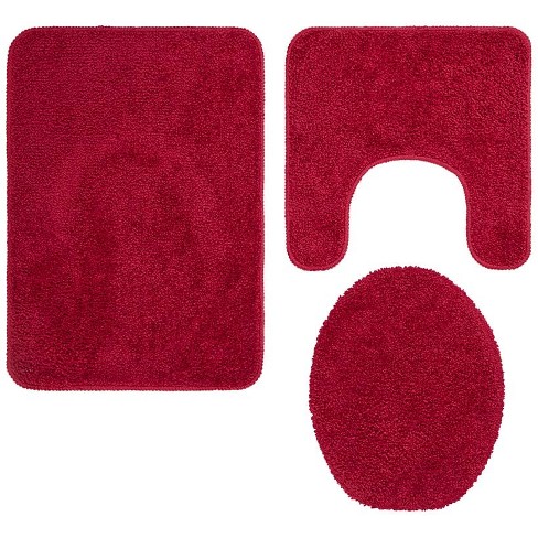 The Lakeside Collection 3-pc. Bath Rug Set - Burgundy : Target