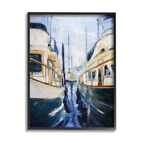 Stupell Industries Marine Harbor Docked Boats Framed Giclee Art, 16 X ...
