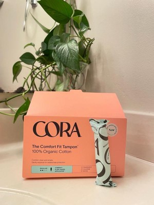 Cora Organic Cotton Tampons Mix Pack - Light/regular Absorbency - 32ct ...