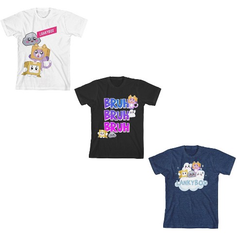 Lankybox Bruh Character Art 3-pack Crew Neck Short Sleeve Toddler Boy’s ...