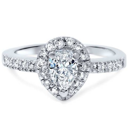 Pompeii3 1/2ct Pear Shape Diamond Engagement Ring 14k White Gold Lab Created - Size 6 : Target