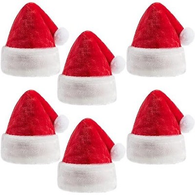 12pcs Christmas Red Velvet Santa Hats : Target