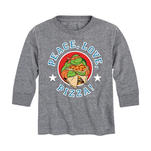 Boys' - Teenage Mutant Ninja Turtles - Peace Love Pizza Long Sleeve ...