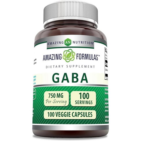 Amazing Formulas Gaba 750 Mg 100 Veggie Capsules : Target
