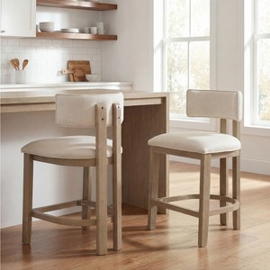 ModernLuxe Counter Height Bar Stools, Rubberwood Accent Dining Stools ...