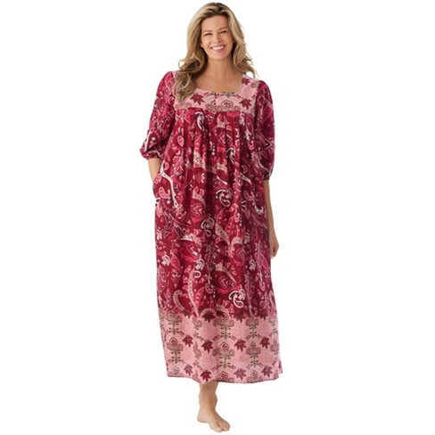 Only Necessities Women's Plus Size Print Lounger - 3x, Ruby Paisley ...