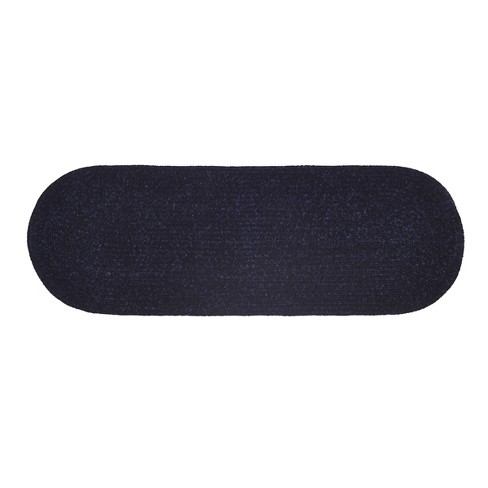 24" X 108" Chenille Solid Collection Navy Reversible Indoor Area ...
