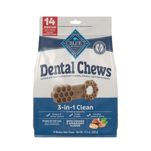 Blue Buffalo Dental Chew Medium Flavored Dog Treat - 11.5oz : Target