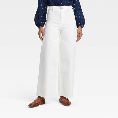 Women's High-rise Sailor Wide Leg Ankle Jeans - Universal Thread™ White ...