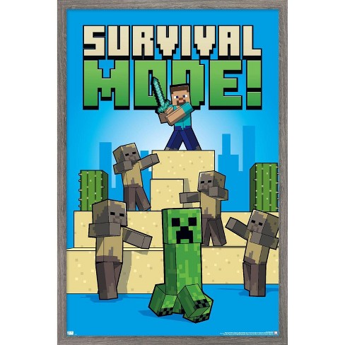 Trends International Minecraft - Survival Mode Framed Wall Poster ...