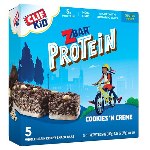 Clif Kid Zbar Protein Organic Cookies 'n Crème Snack Bars - 6.35oz : Target