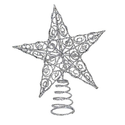 Kurt S. Adler 7.0 Inch Glittered Wire Star Tree Topper Christmas ...