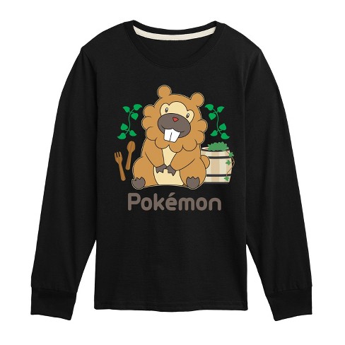 Boys' Pokémon Bidoof Cafe Long Sleeve Graphic T-shirt - Black - Large ...