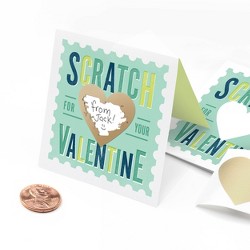 18ct Scratch-off Valentines Cards Pink : Target