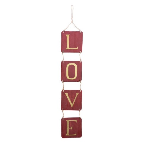 Beachcombers Vertical Love Sign With Rope 5 X 33 X 0.25 Inches. : Target