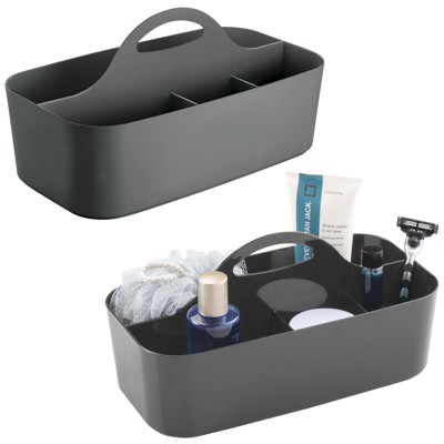 Mdesign Plastic Bathroom Storage Organizer Caddy Tote, Large, 2 Pack ...