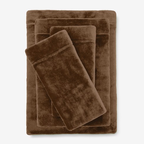 Brylanehome Bh Studio 4 Piece Microfleece Sheet Set - Queen, Chocolate ...