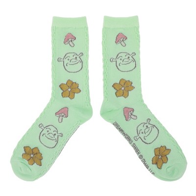 Shrek Donkey & Shrek Flora Patterns Women's 2-pair Casual Crew Socks ...