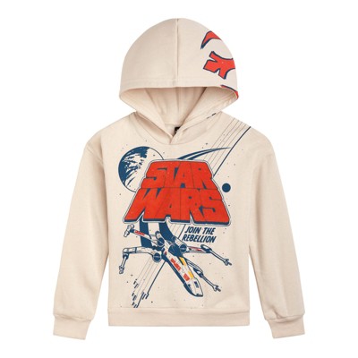 Star Wars Rebels X-wing Little Boys Fleece Pullover Hoodie Beige 4 : Target